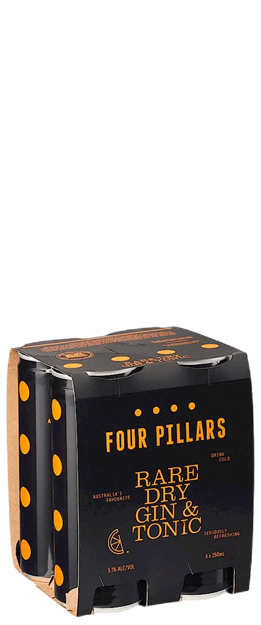 Four Pillars Rare Dry Gin & Tonic (4x 250ml Cans) – Wine Central