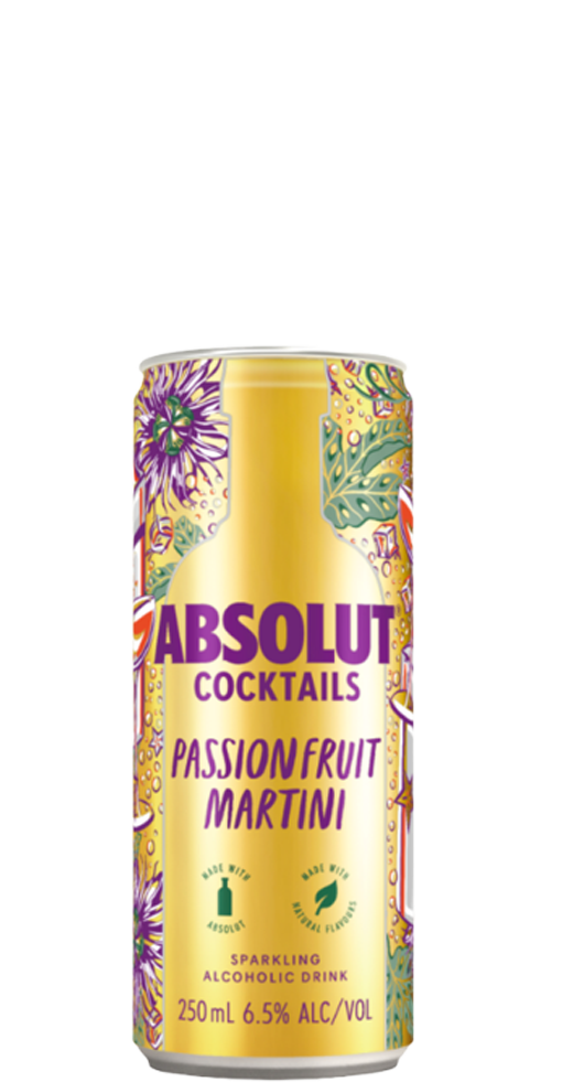 Absolut Cocktails Passionfruit Martini (4 x 250ml Cans)