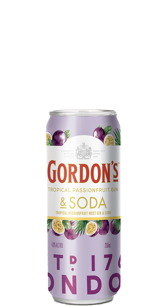 Gordons Tropical Passionfruit Gin & Soda (12 x 250ml Cans) – Wine Central